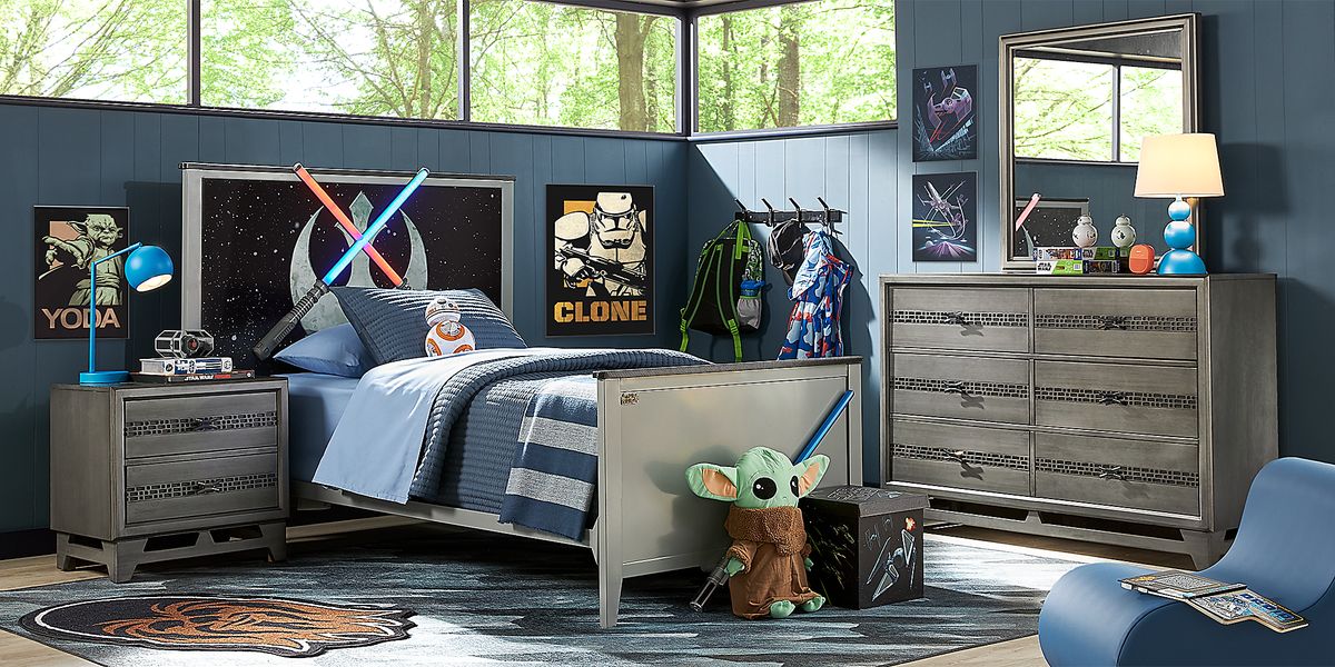 Star Wars Lightsaber 5 Pc Gray Twin Bedroom Set - Rooms To Go