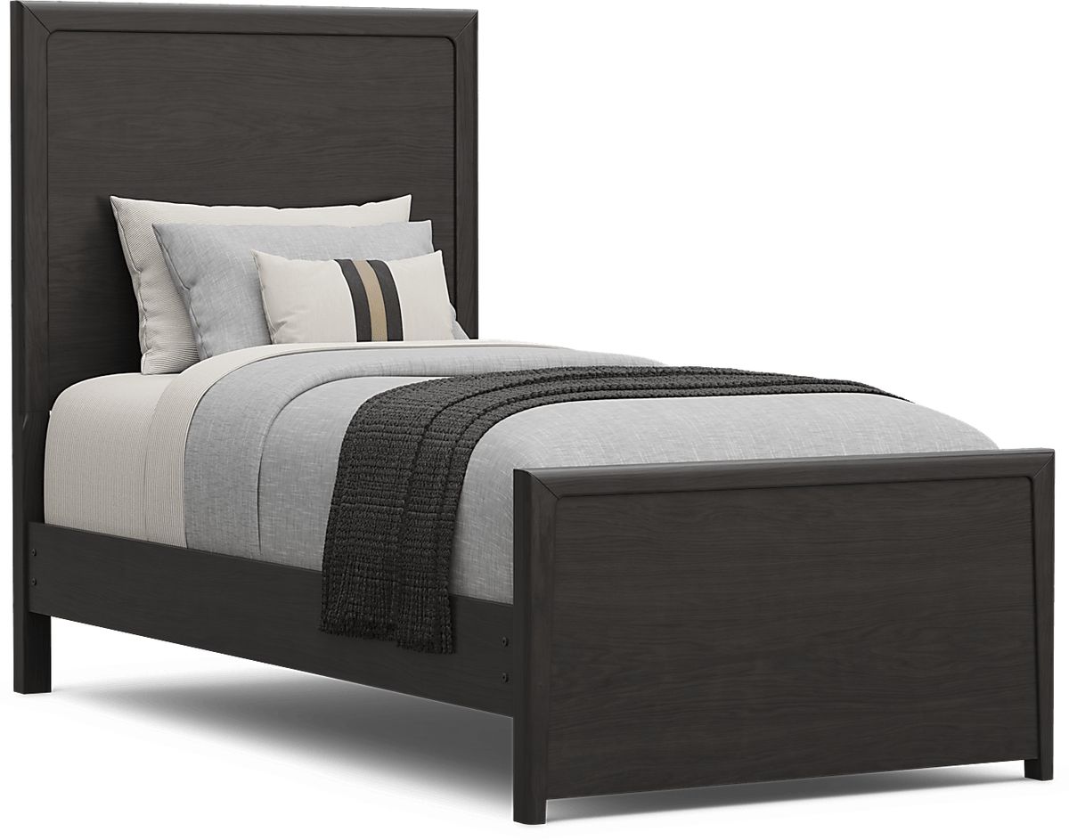 Stardust 3 Pc Charcoal Gray Twin Panel Bed | Rooms to Go