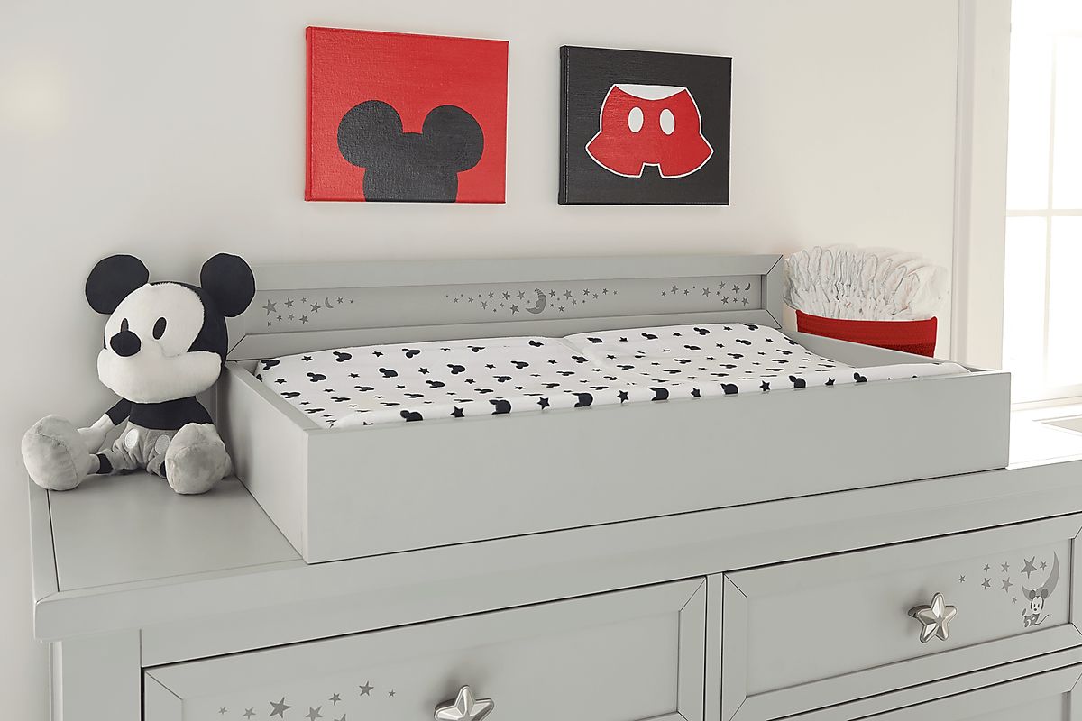 Disney Starry Dreams Mickey Mouse Gray Dresser & Changing Set | Rooms to Go