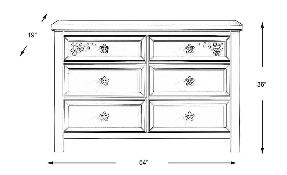 Disney Starry Dreams With Mickey Mouse Gray Dresser | Rooms to Go