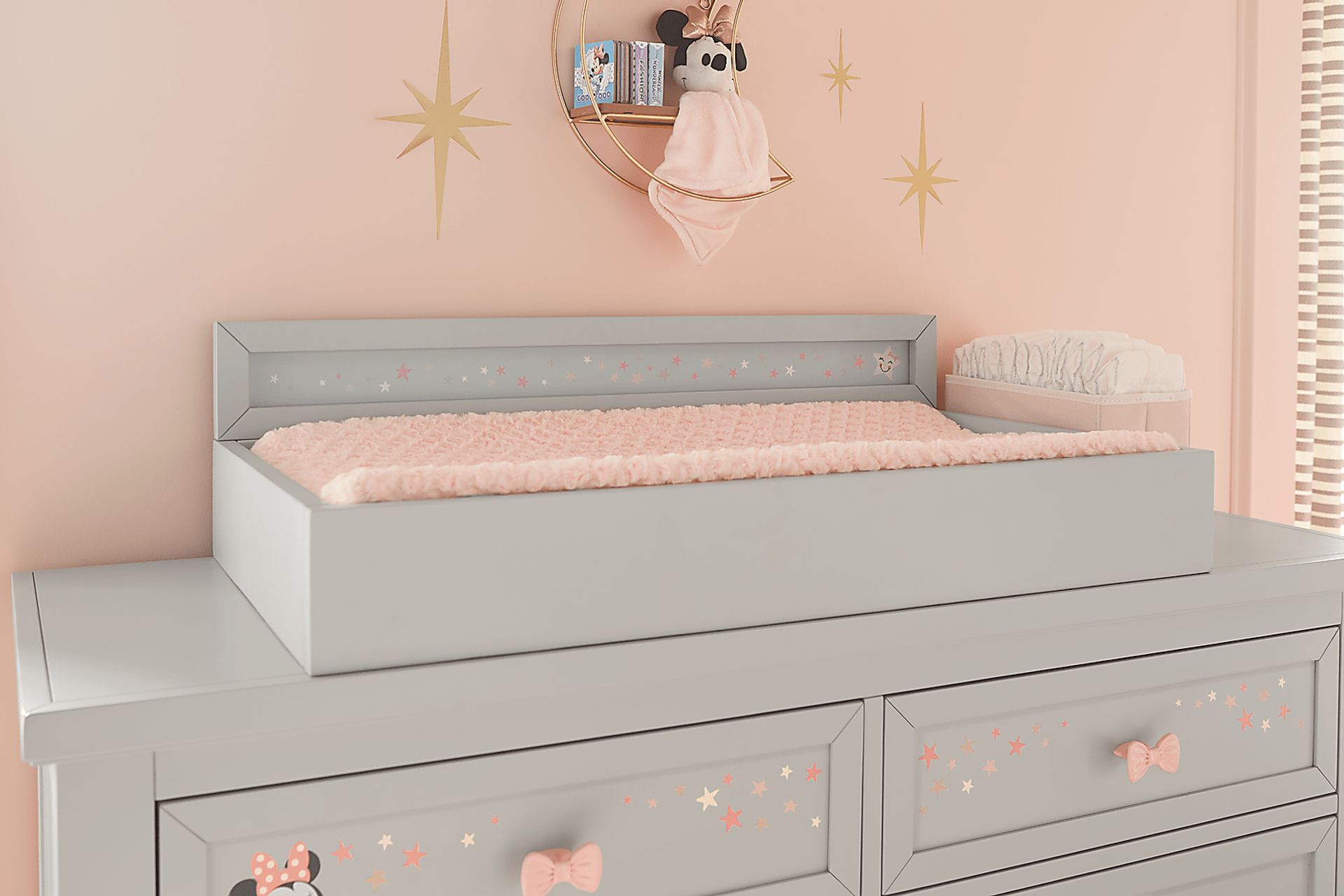 Disney Starry Dreams With Minnie Mouse Gray Dresser & Changing Set ...