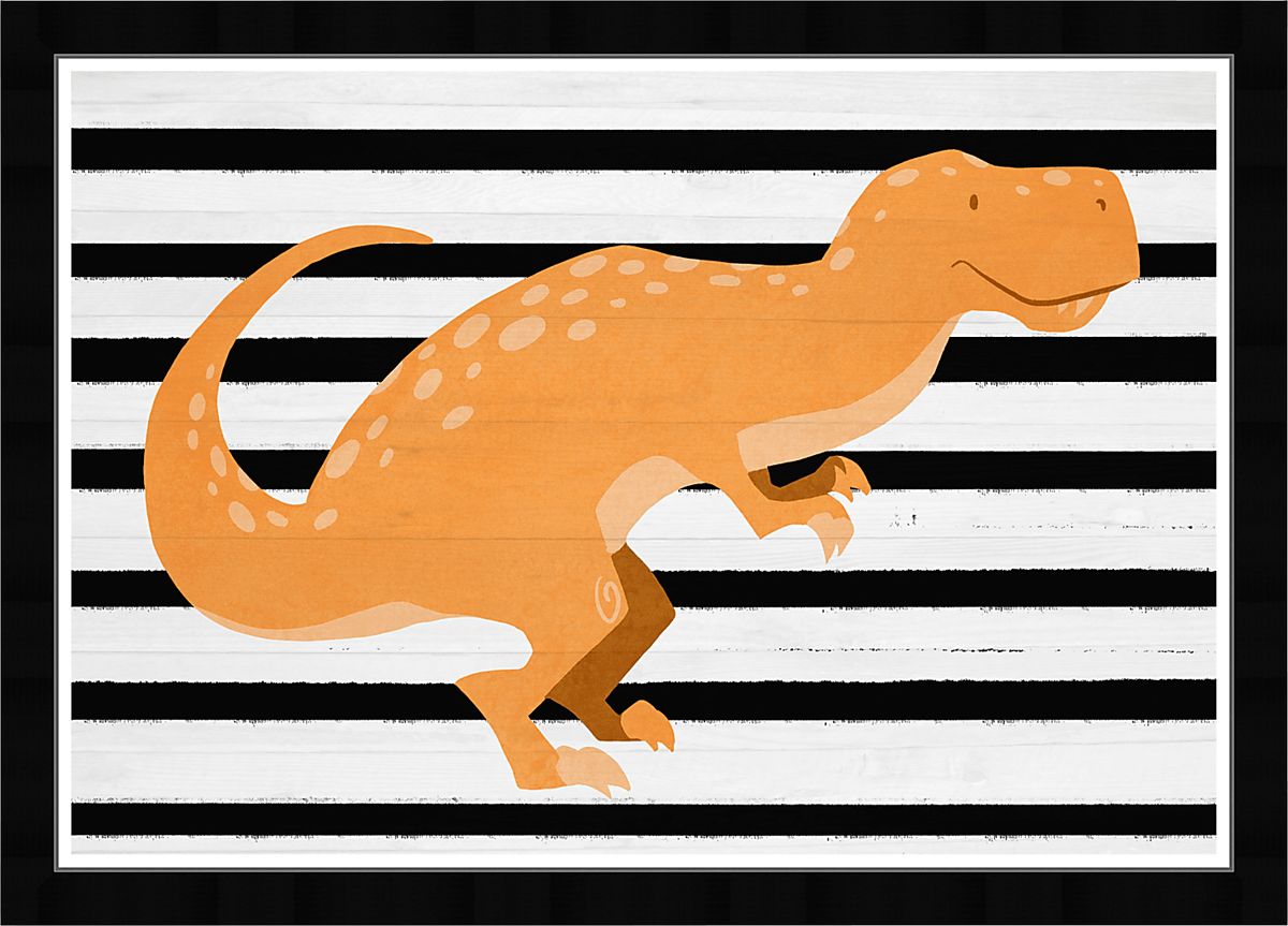 Striped T-Rex Wall Art | Rooms to Go
