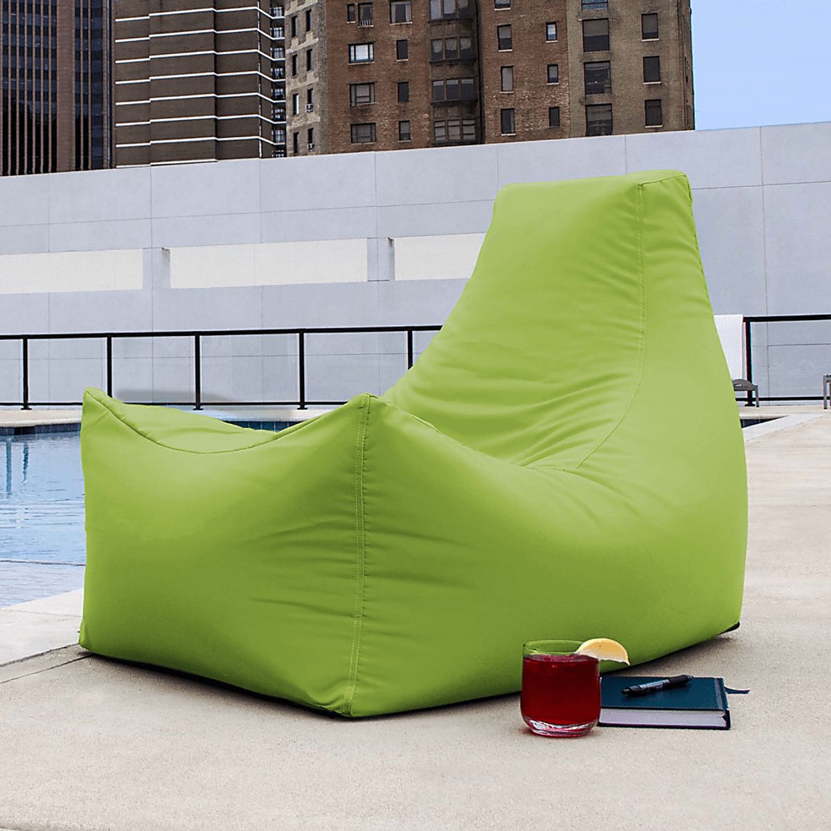 Summerly Green Acrylic Fabric Bean Bag | Rooms to Go