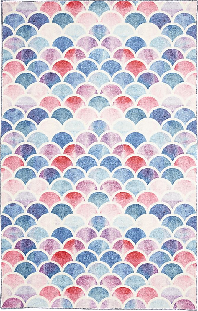 Kids Sweet Waves Pink 5' x 8' Rug - Rooms To Go