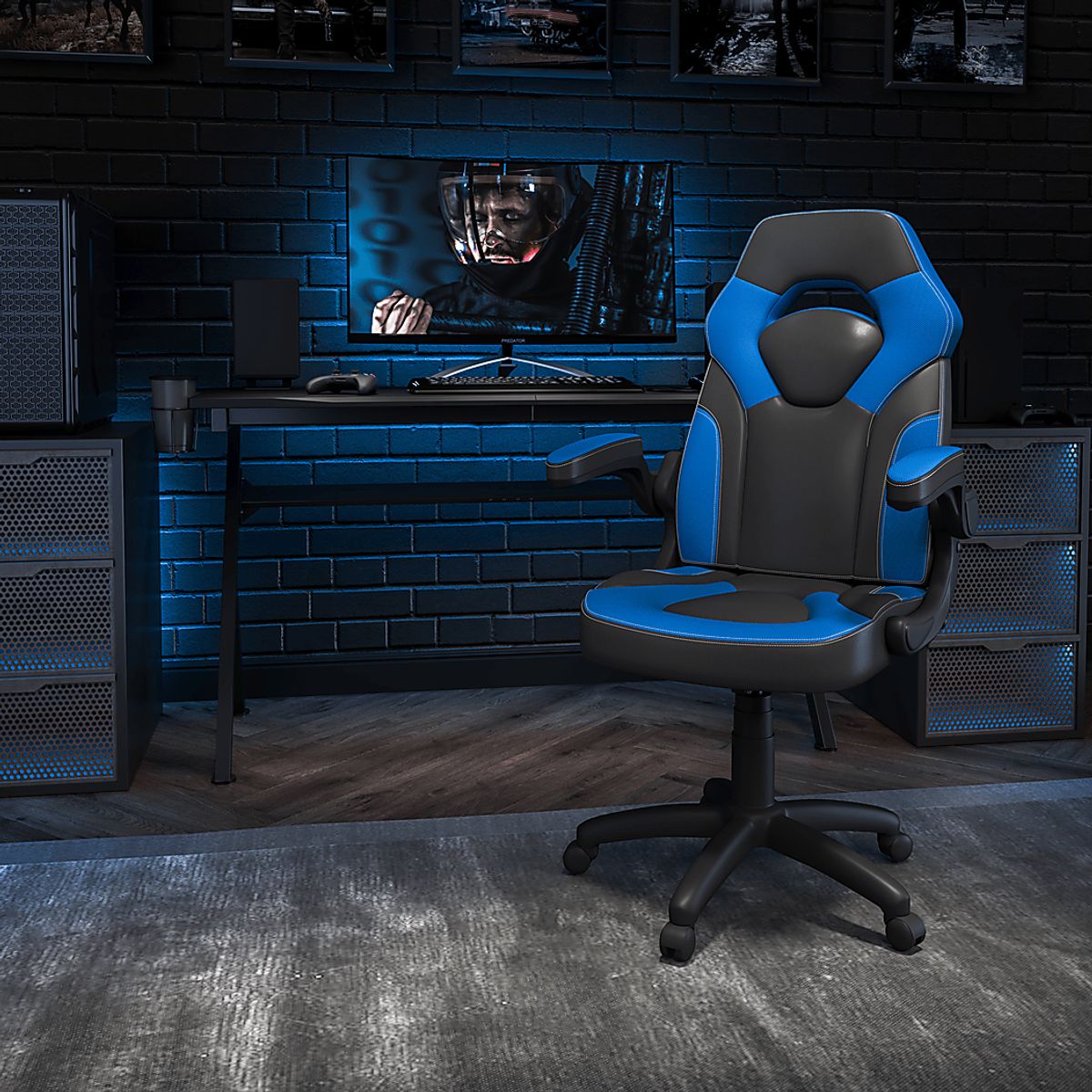 Tournne Blue Gaming Chair | Rooms to Go