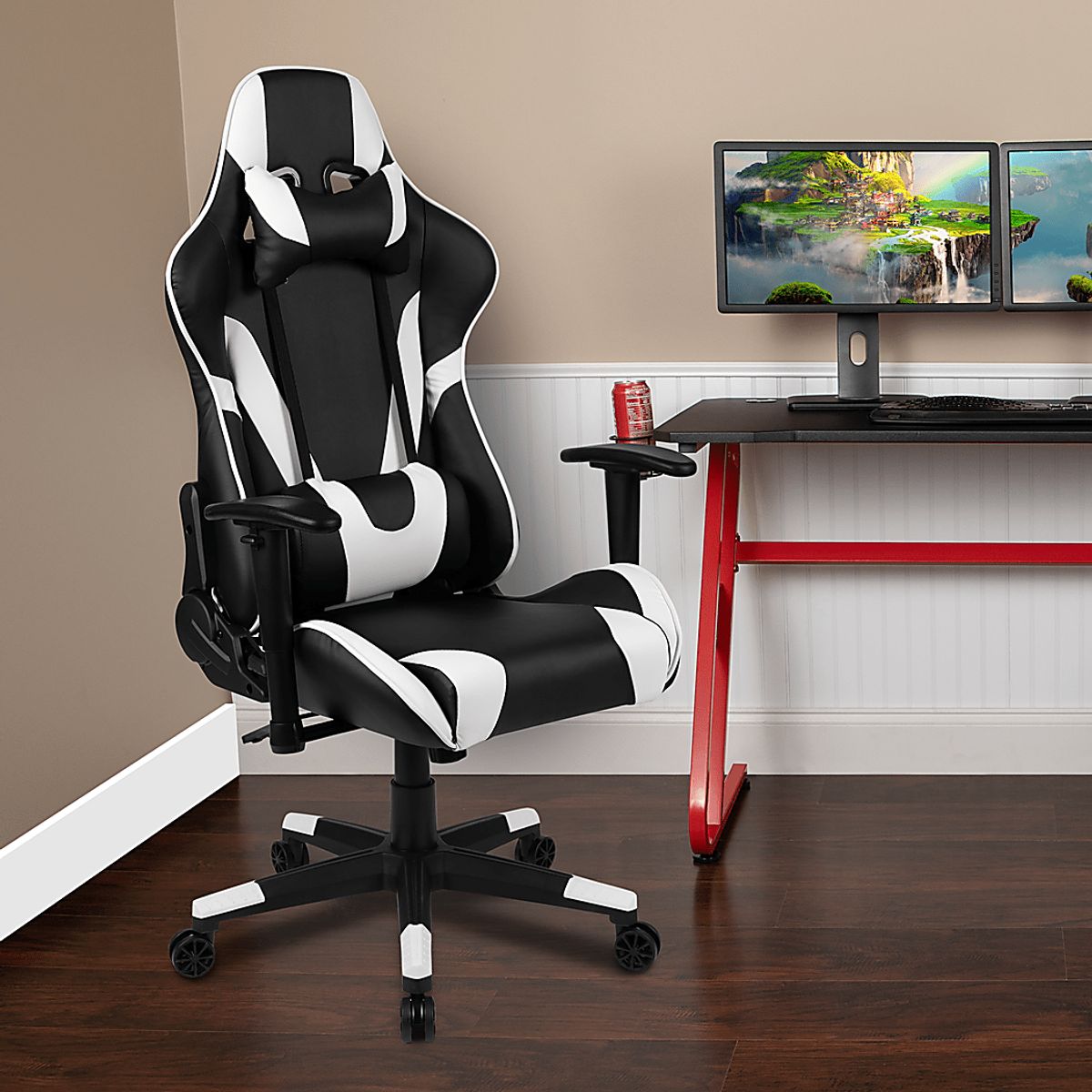 Trexxe White Gaming Chair | Rooms to Go