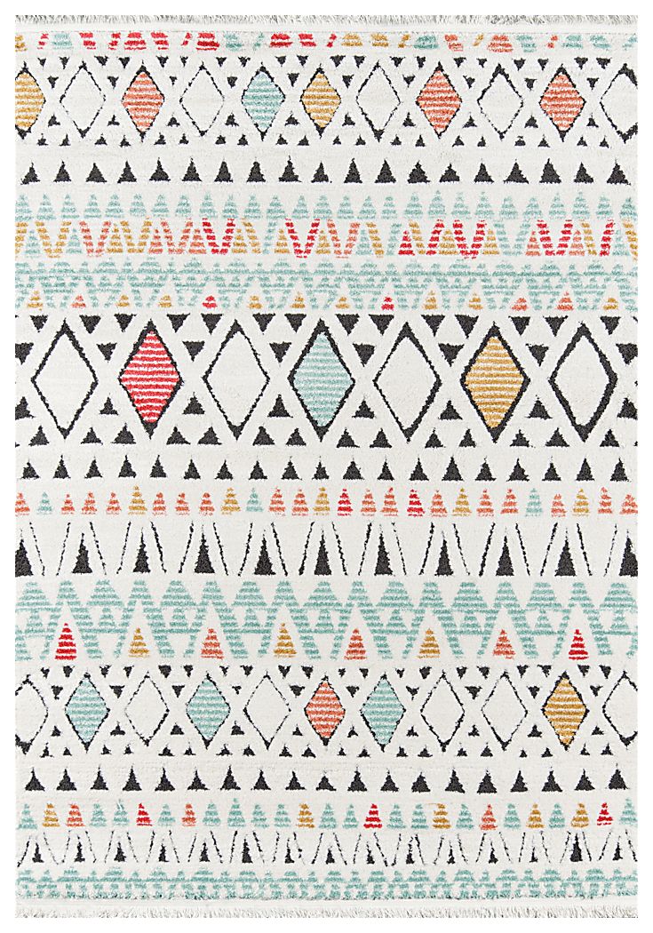 Triangle Dance Multi Polypropylene Fabric Rug | Rooms to Go