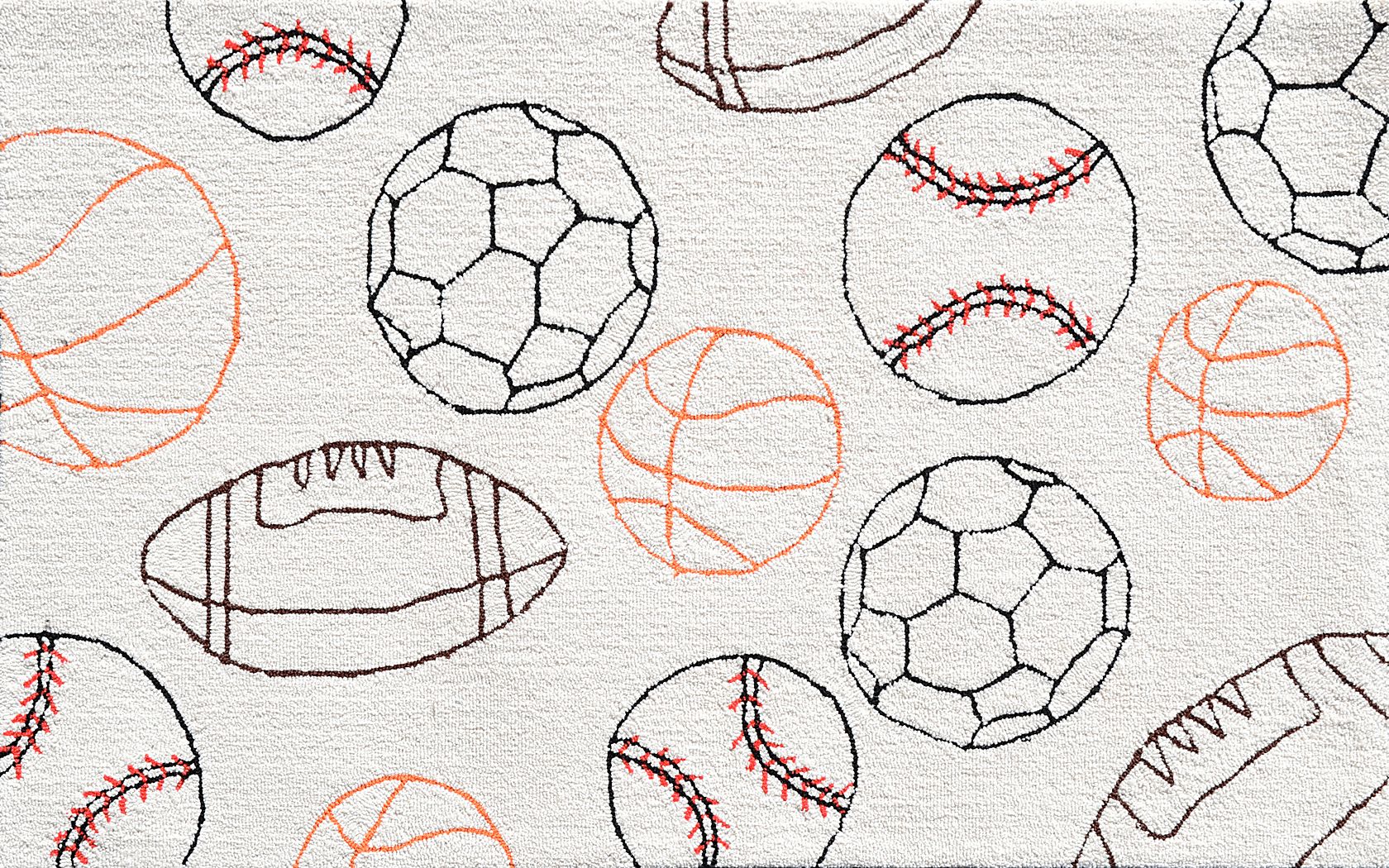 Kids Ultimate Ball Sports Cream 2'8 x 4'8 Rug - Rooms To Go