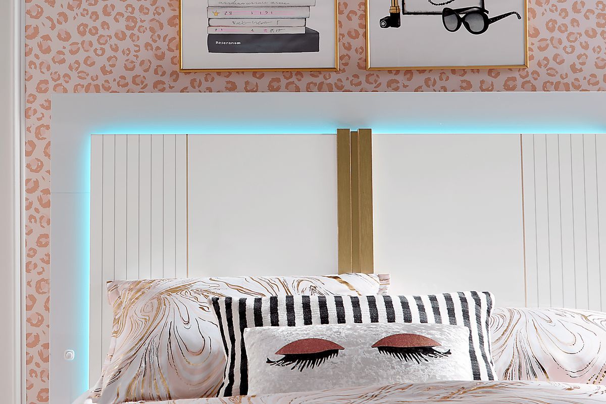 Valentina 5 Pc White Colors,White Full Bedroom Set With Full Bed ...