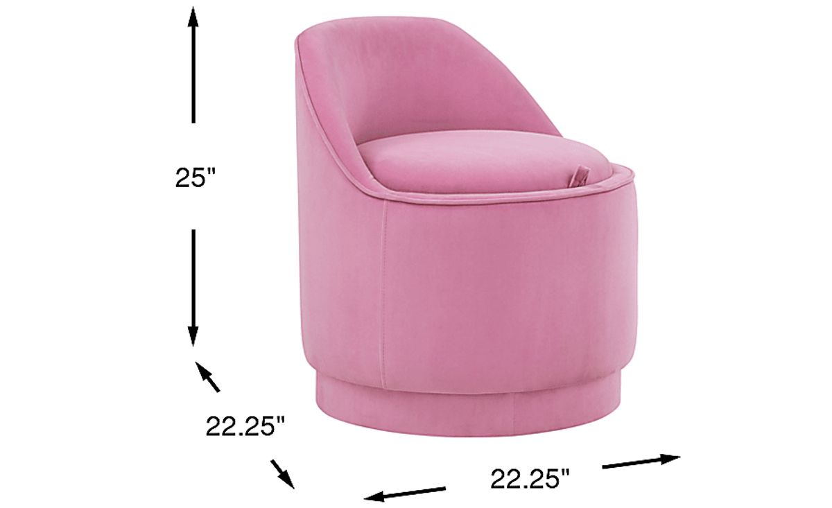 Vannah Pink Polyester Fabric Stool | Rooms to Go