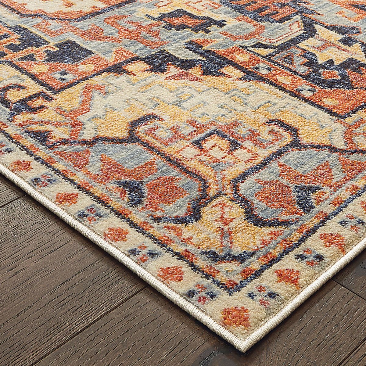 Vintage Haven II Blue,Orange Blue,Orange,Red Rugs | Rooms to Go