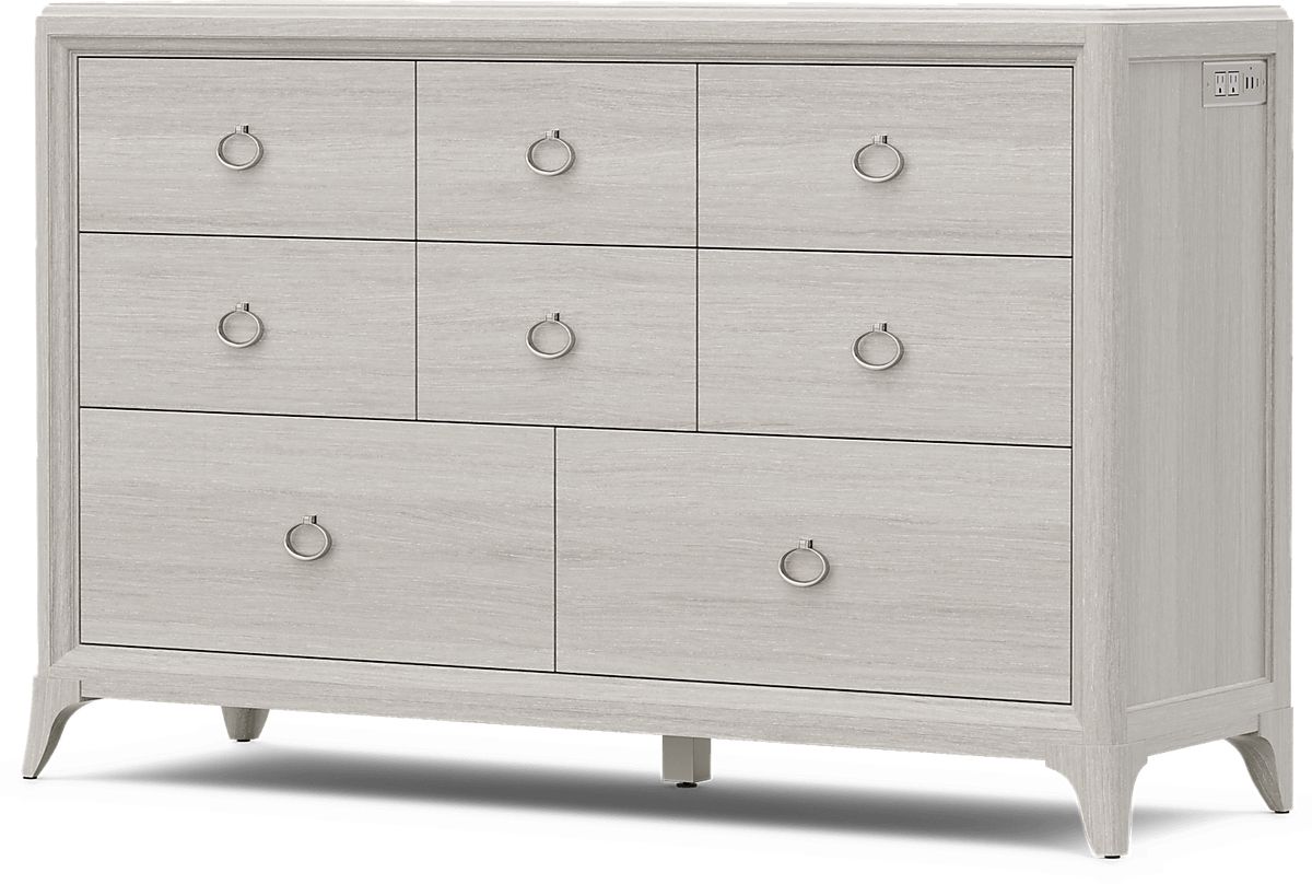 Vivien 5 Pc Wirebrush Gray Pink Full Bedroom Set With Dresser, Full Bed ...