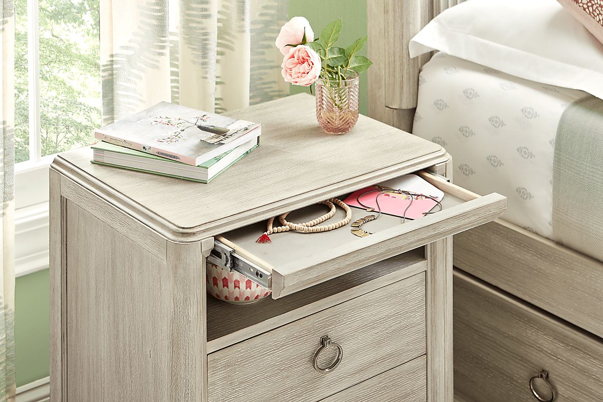 Regen Vivien Wirebrush Gray Nightstand | Rooms to Go