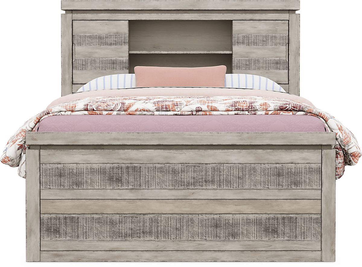 Westover Hills Jr. Gray 3 Pc Full Bookcase Bed With Storage Rail ...
