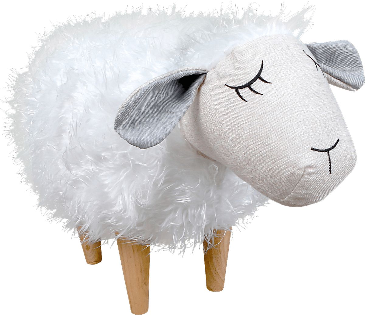 Wooly The Sheep White Ottoman | Rooms to Go