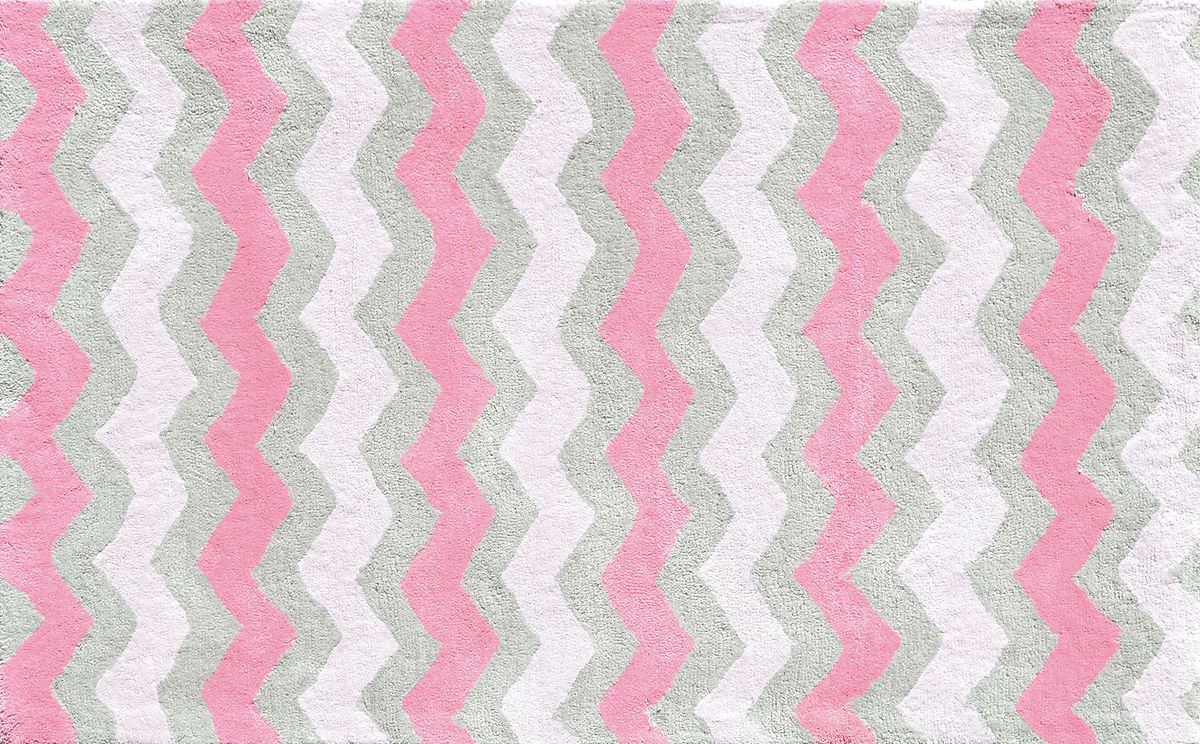 Ziggy Waves Pink Rug | Rooms to Go
