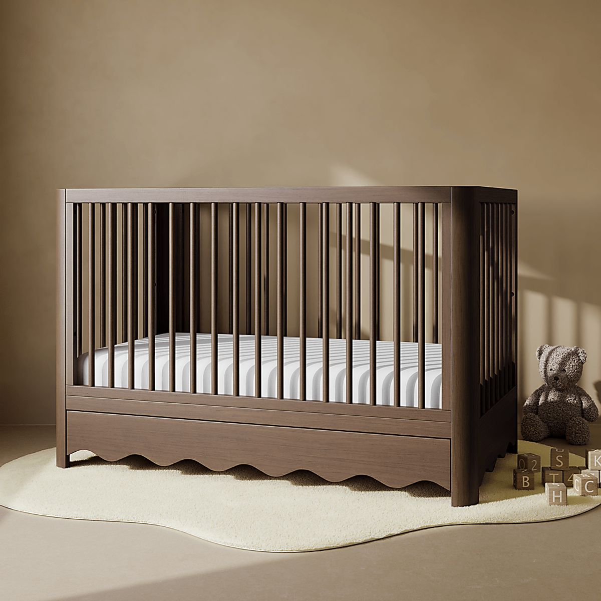Zoana Brown Dark Wood Crib | Rooms to Go