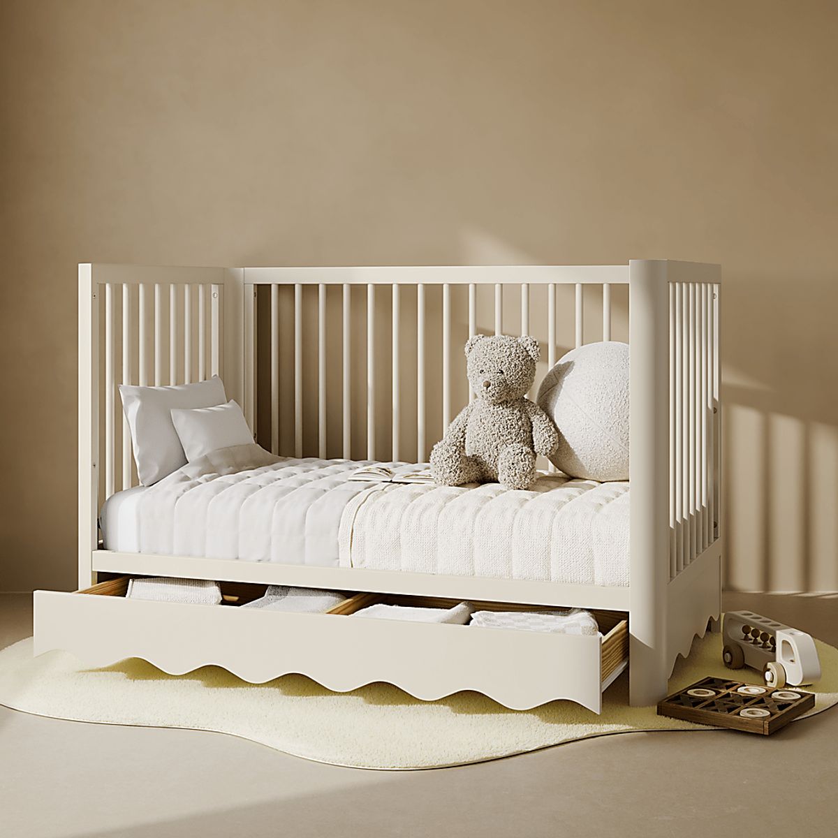 Zoana Ivory Light Wood,White Crib | Rooms to Go