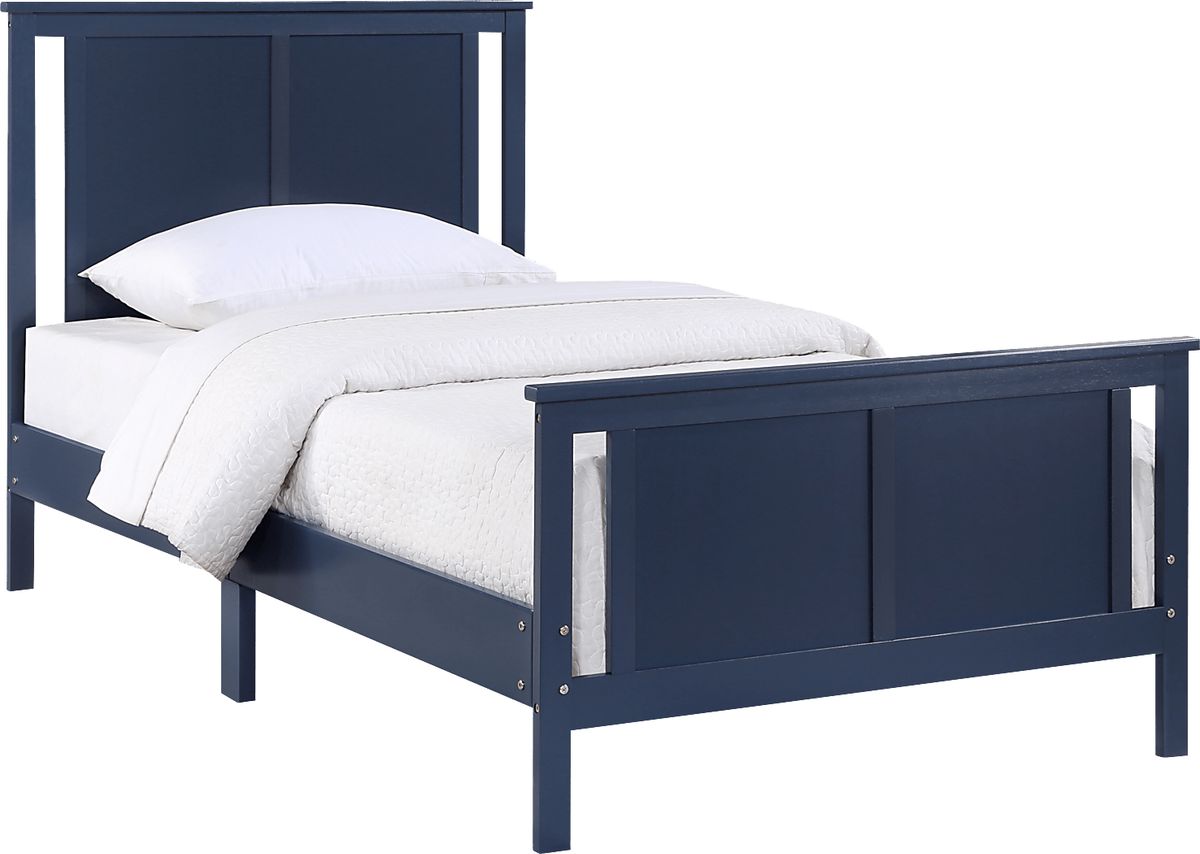 Zolari Midnight Blue,Walnut Dark Wood Twin Bed | Rooms to Go