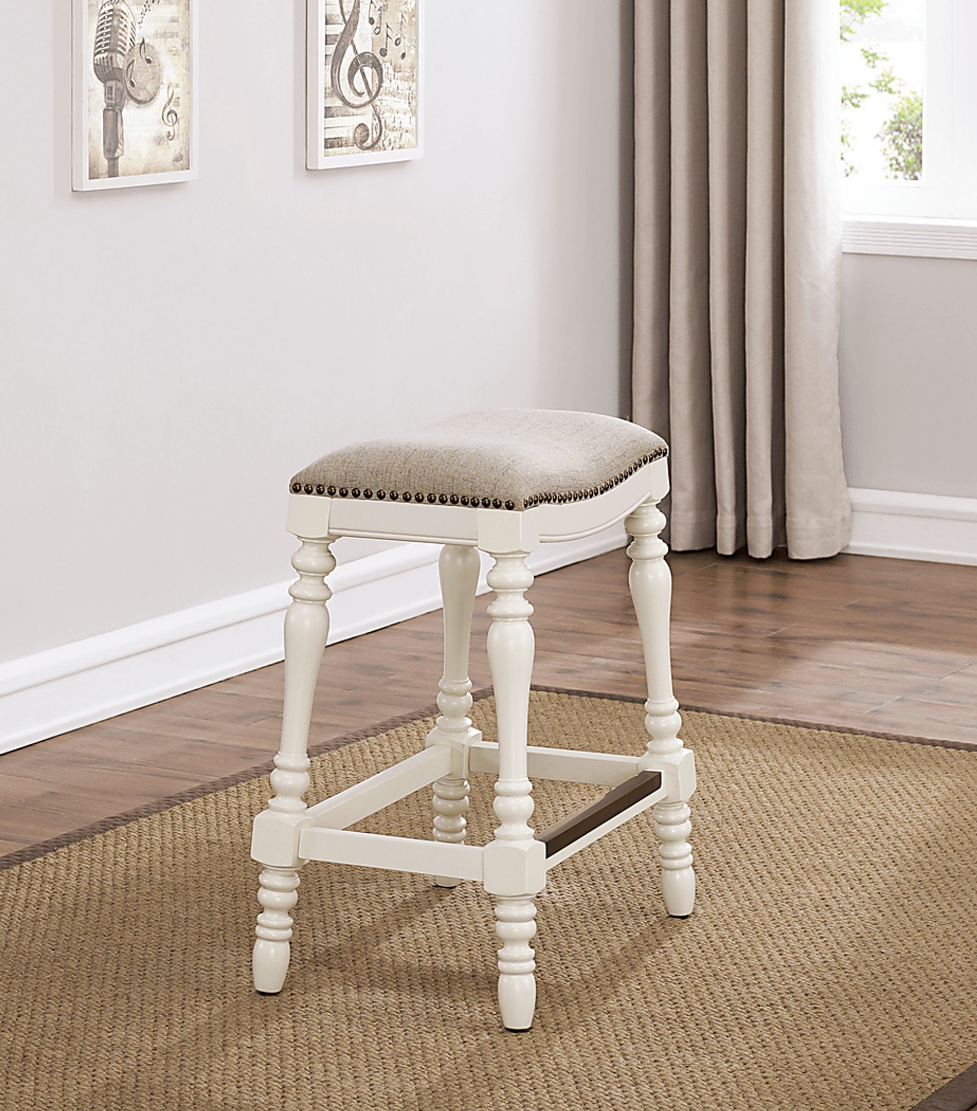 Kielman White Colors,White Beige Counter Stool | Rooms to Go