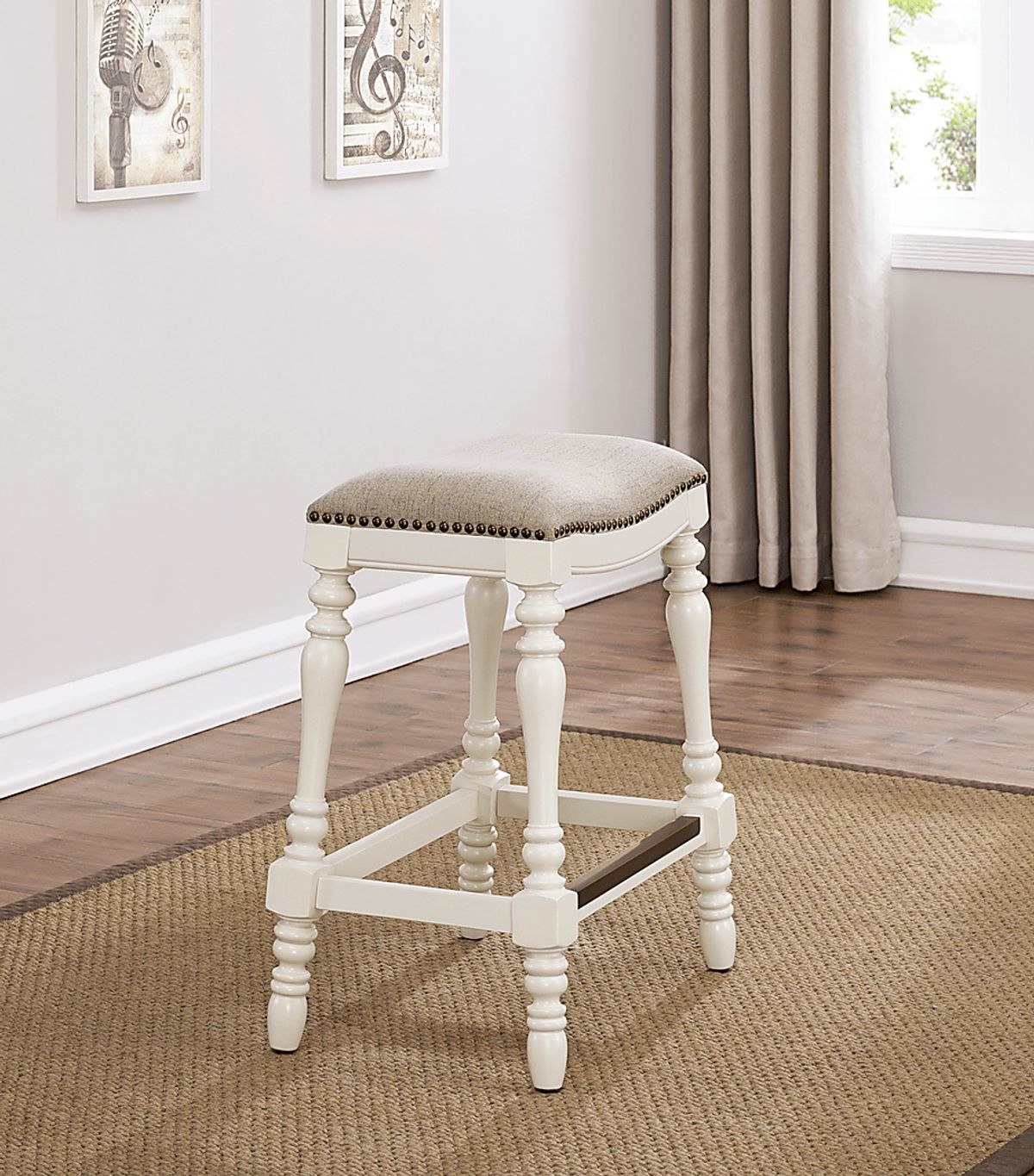 Kielman White Colors,White Beige Counter Stool | Rooms to Go