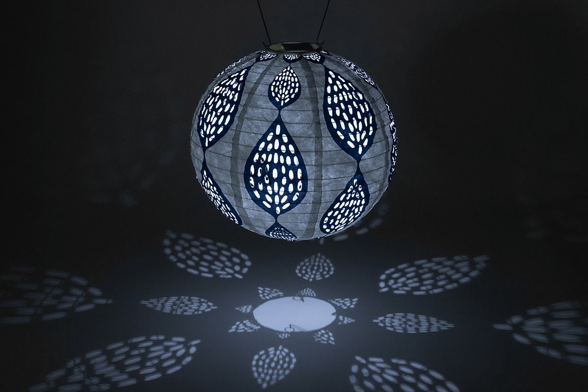 Kimmer Trail Blue Outdoor Lantern | Rooms to Go
