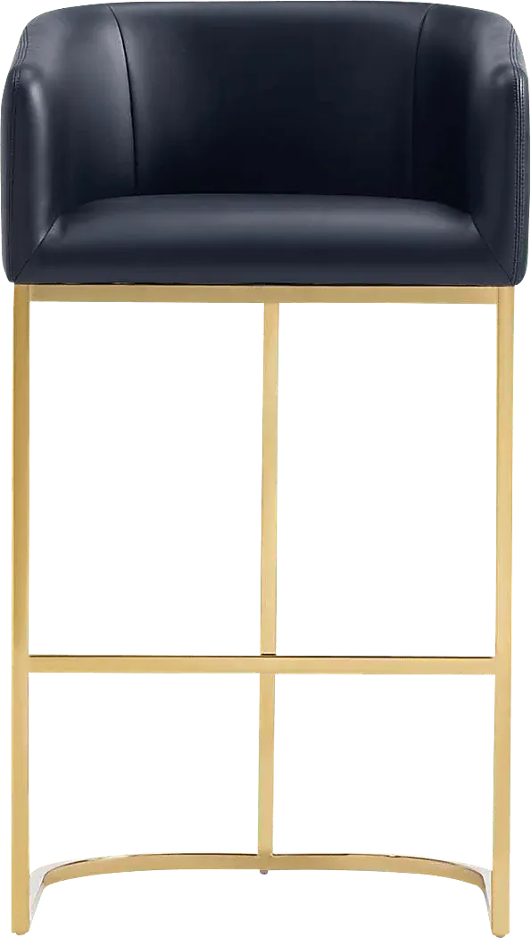 Kimron Gold Colors,Metal Black Vinyl Fabric Barstool | Rooms to Go