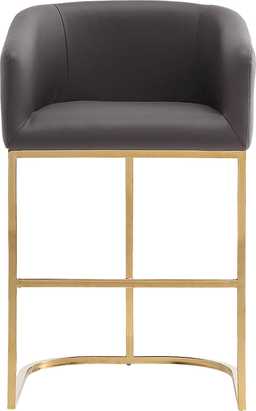 Kimron Gold Colors,Metal Gray Barstool | Rooms to Go