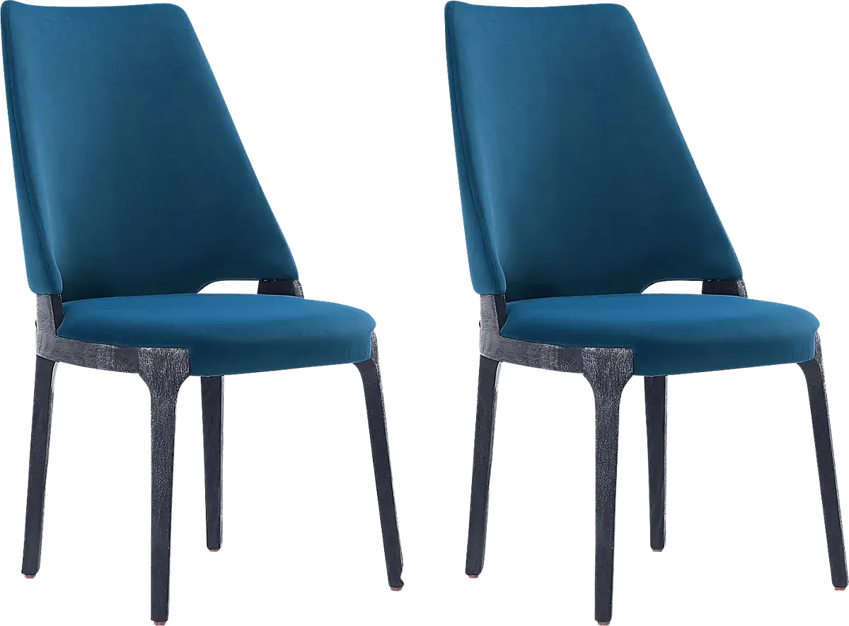 Kingery Blue Velvet Plush Dining Chair, Set Of 2 | Rooms to Go