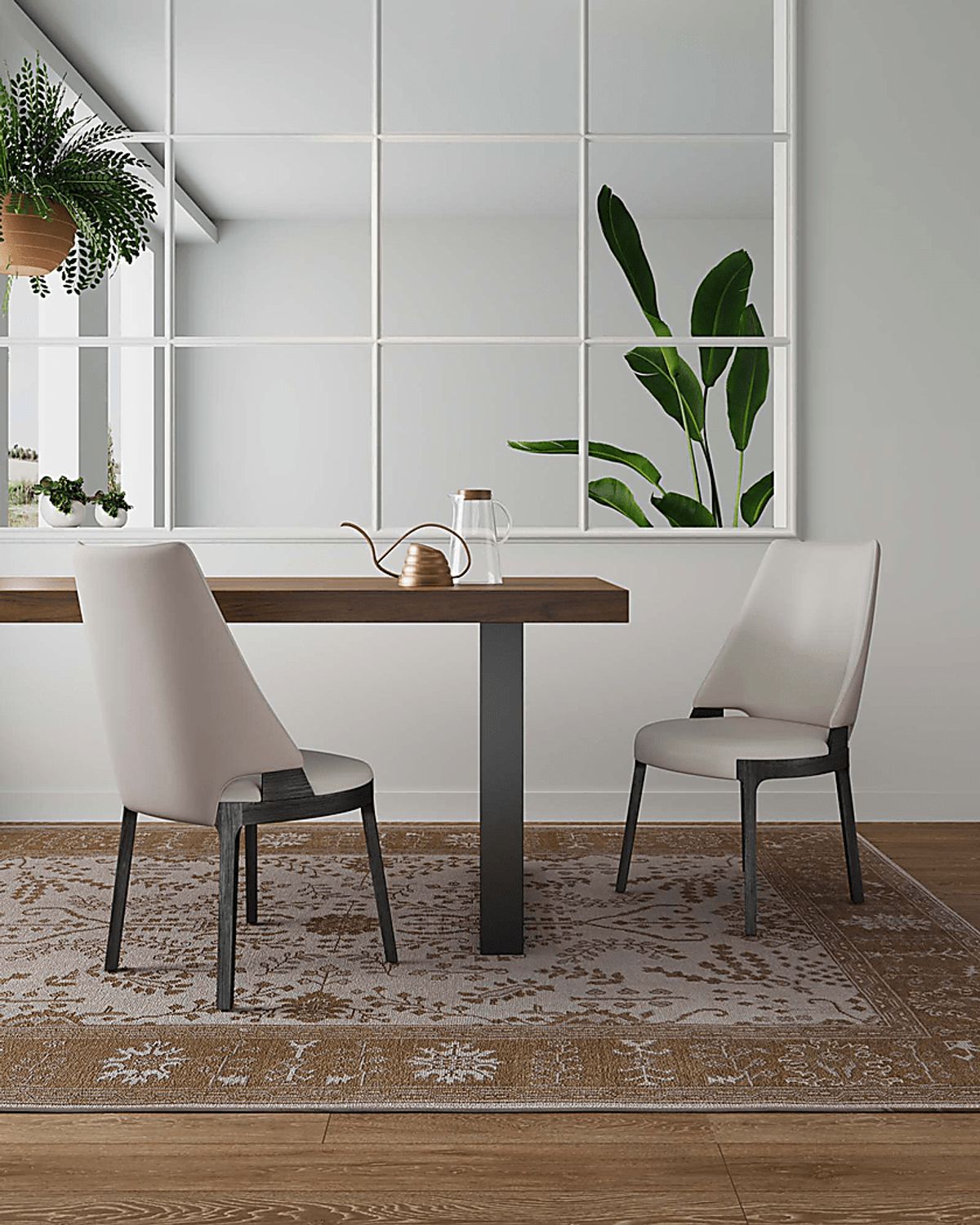 Kingery Light Gray Velvet,Vinyl Fabric,Plush Dining Chair, Set Of 2 ...