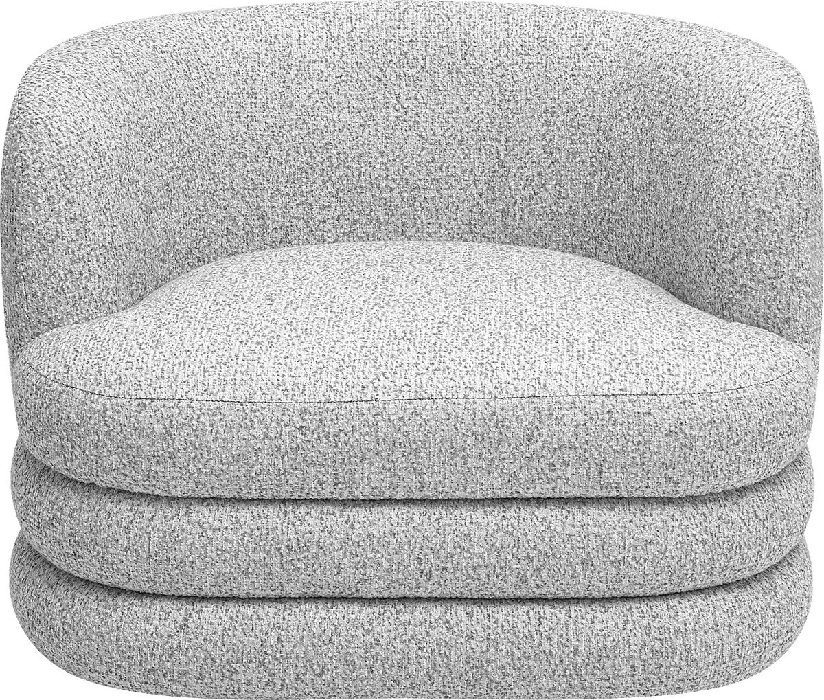 Kingsley Gray Linen Fabric Swivel Accent Chair | Rooms to Go