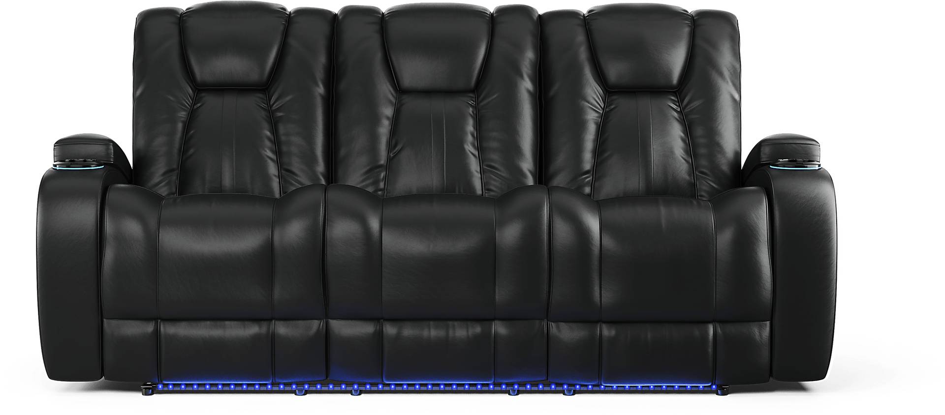 Kingvale Court 7 Pc Black Polyester Fabric Dual Power Reclining Living ...