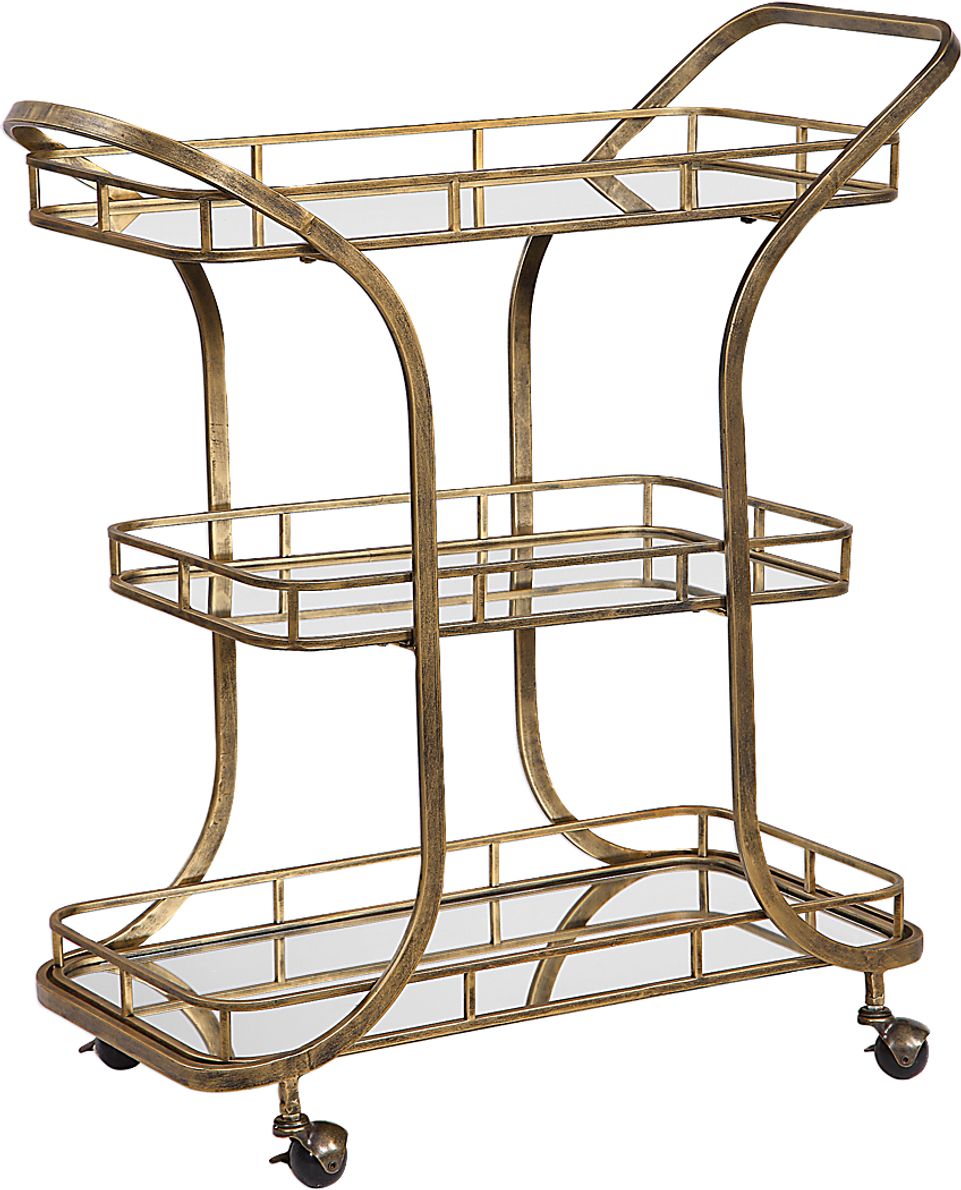Kinoo Gold Yellow Bar Cart - Rooms To Go