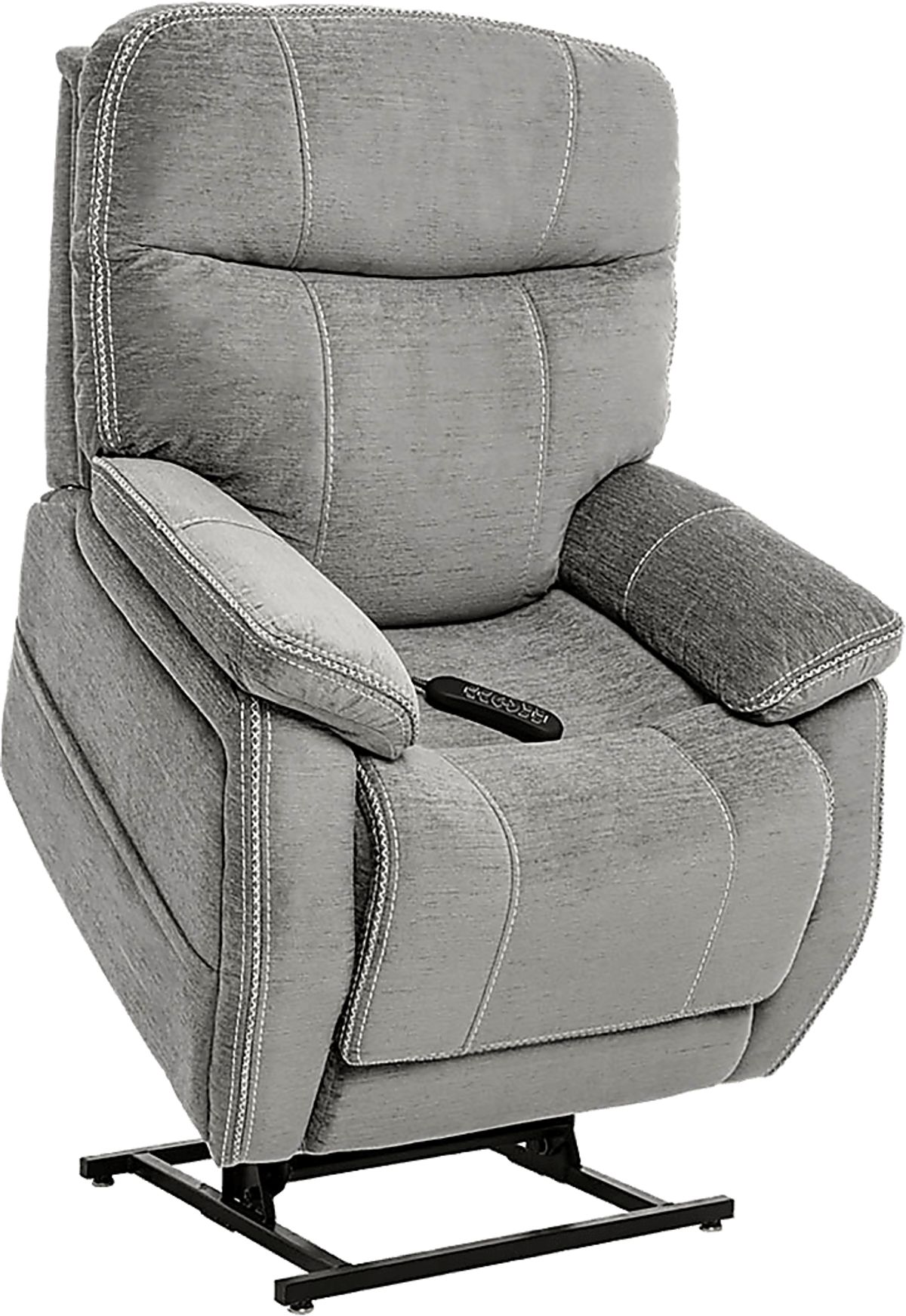 Kiran Gray Polyester Fabric Power Recliner | Rooms to Go