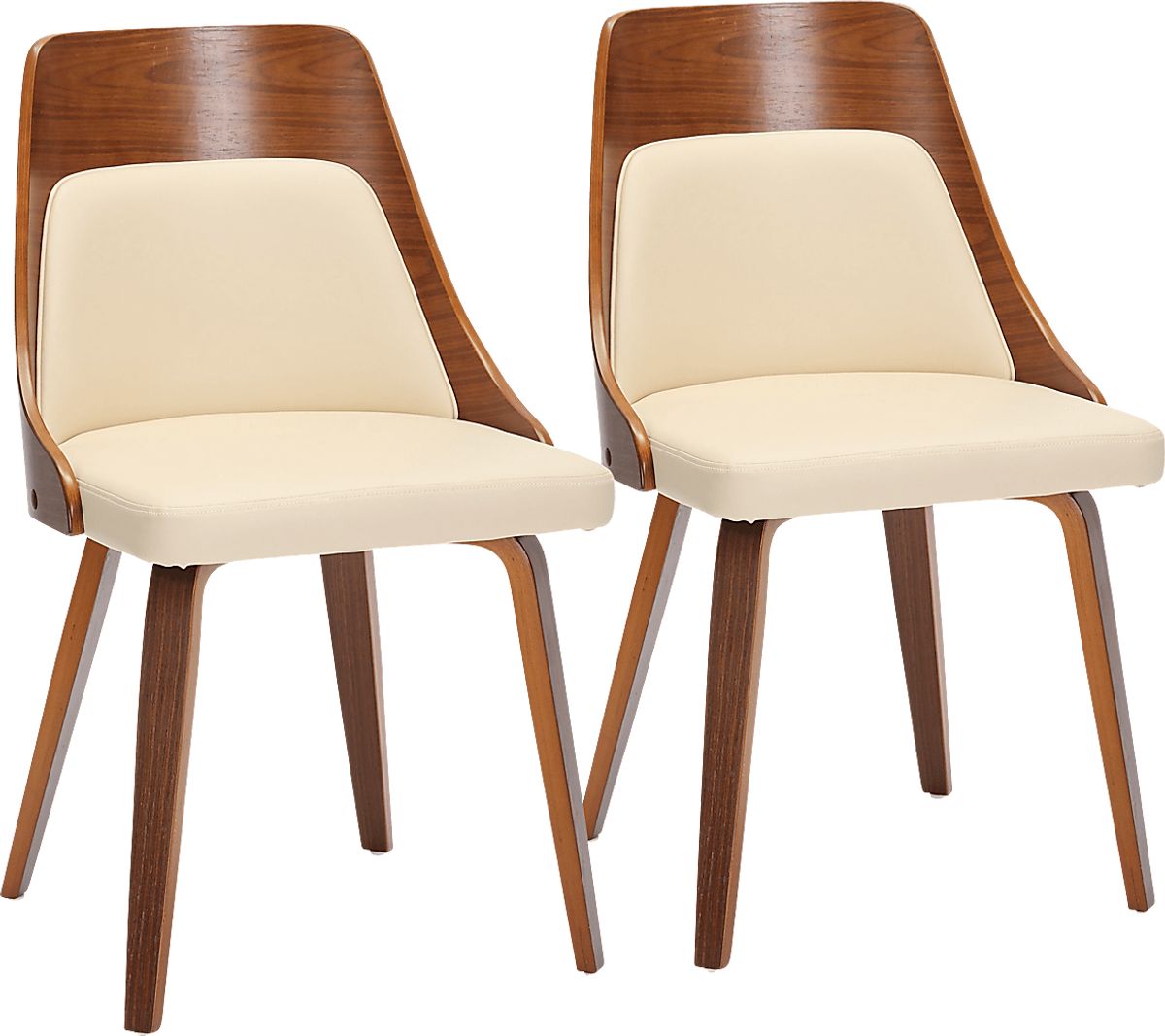 Kirkleigh II Walnut Dark Wood Polyurethane Fabric Side Chair, Set Of 2 ...