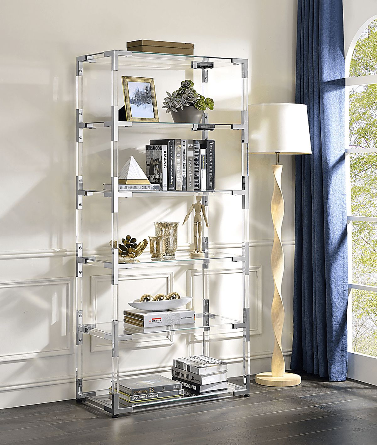 Kisia Clear White Bookcase | Rooms to Go