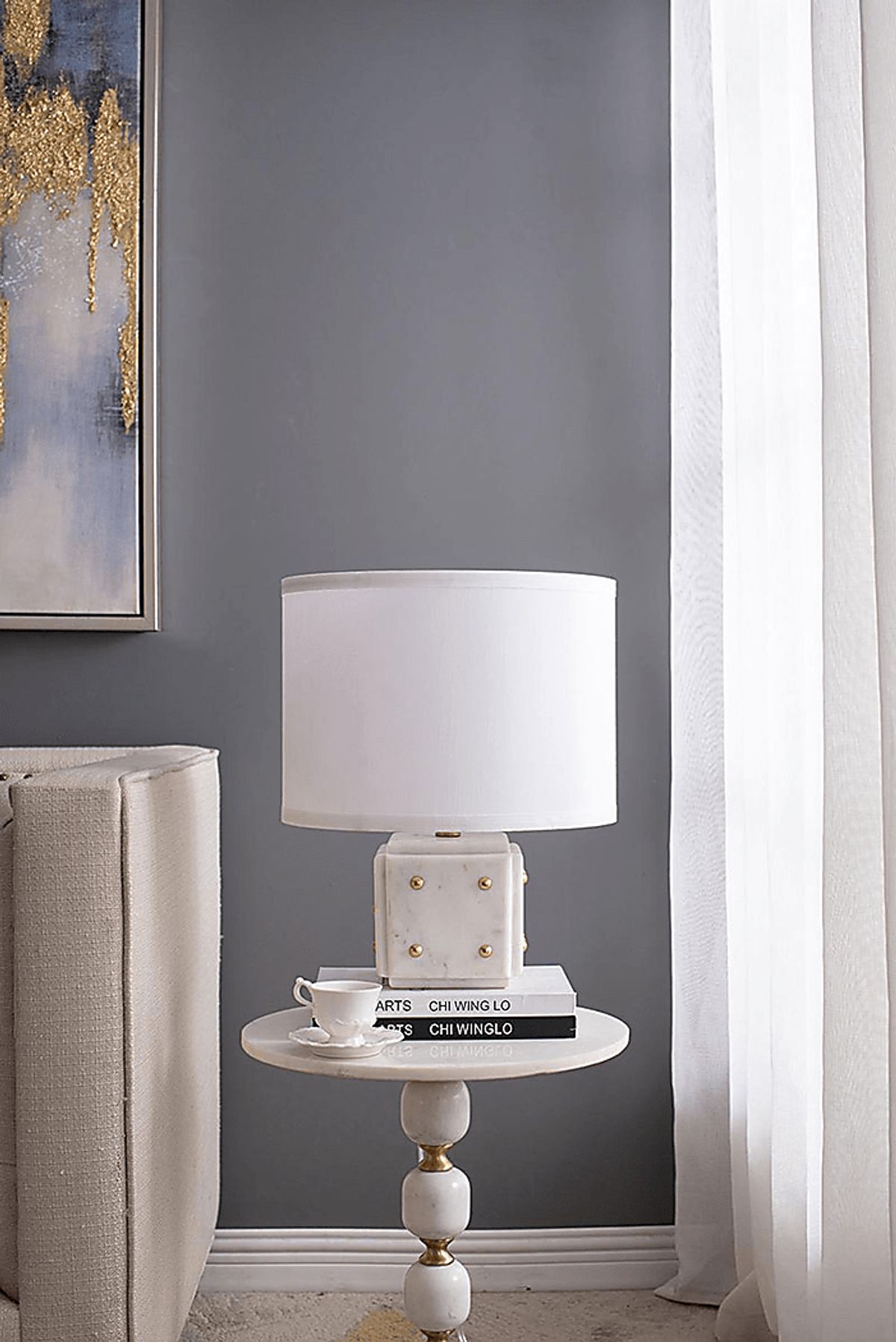 Klinger Shade White Table Lamp | Rooms to Go
