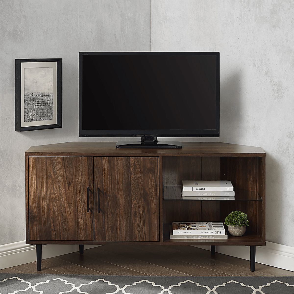 Knollhaven Walnut Dark Wood 48" Console | Rooms to Go