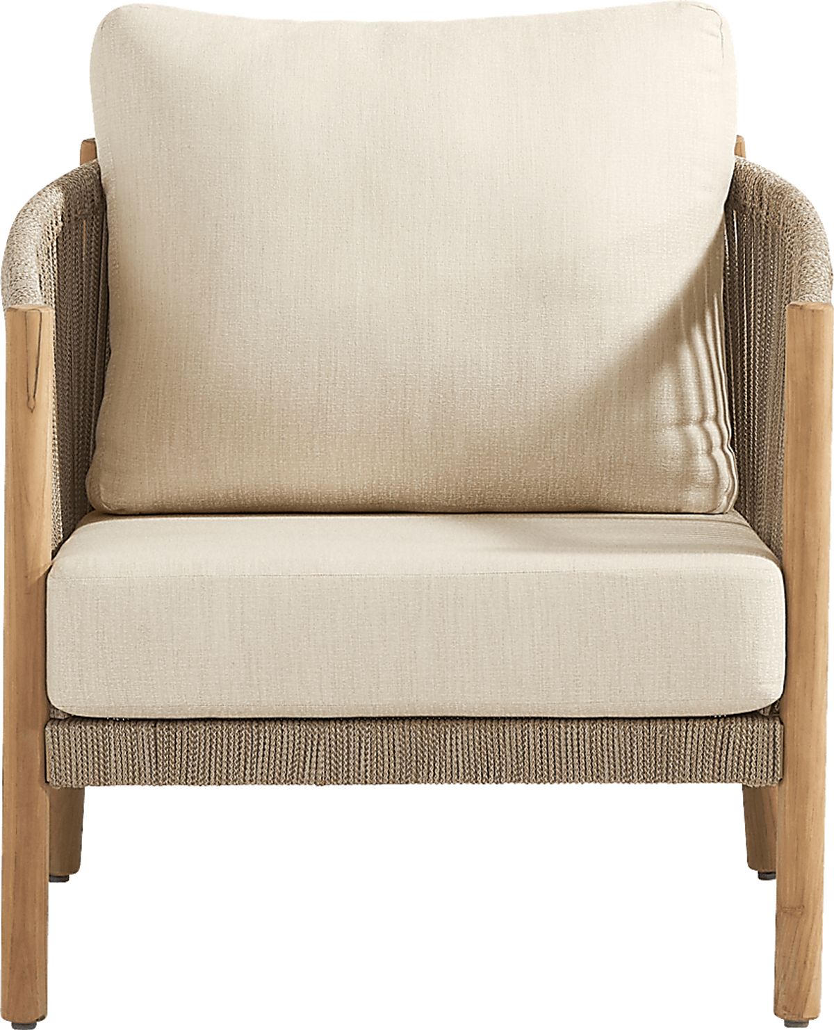 Koda 5 Pc Natural Light Wood Beige Outdoor Seating Set With Club Chair ...