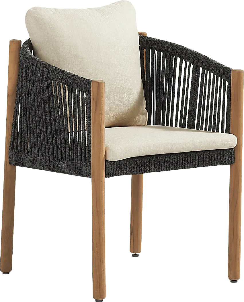 Koda 5 Pc Charcoal Gray Wood Outdoor Dining Set With Dining Table, Arm ...