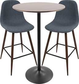 Kokai Walnut Dark Wood 3 Pc Dining Set | Rooms to Go