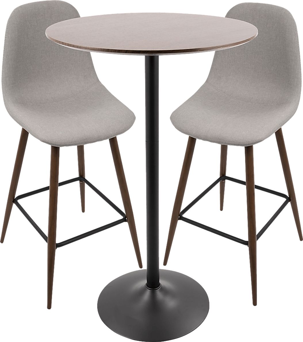 Kokai Walnut Dark Wood 3 Pc Dining Set - Rooms To Go