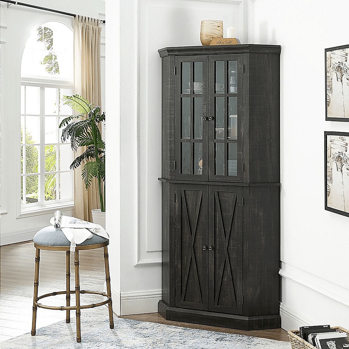 Kolman Charcoal Gray Bar Cabinet | Rooms to Go