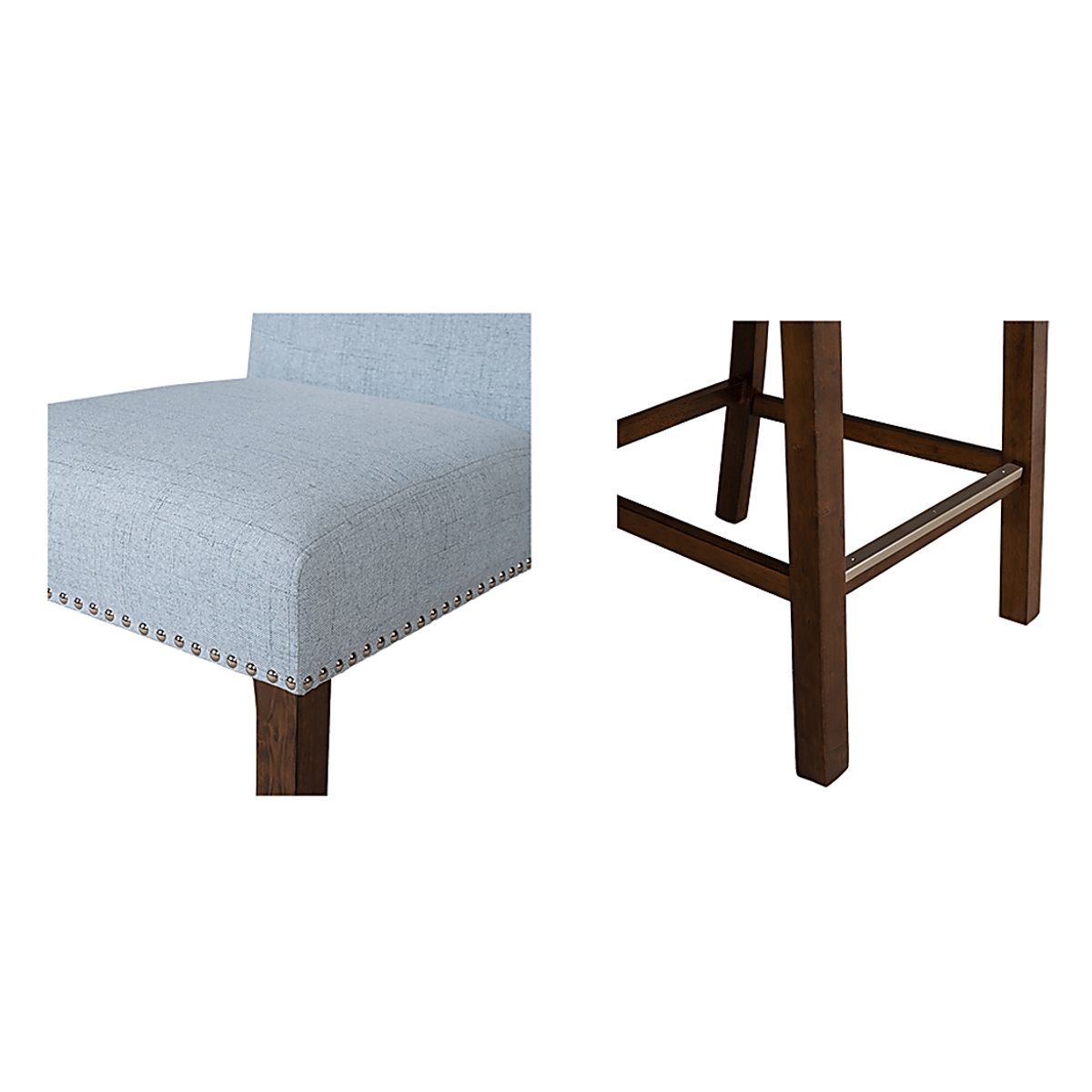 Korat Light Blue Polyester Fabric Counter Stool, Set Of 2 | Rooms to Go