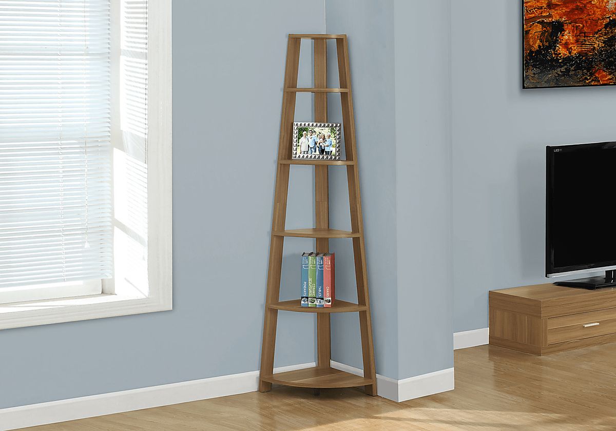 Korgan Walnut Dark Wood Bookcase | Rooms to Go