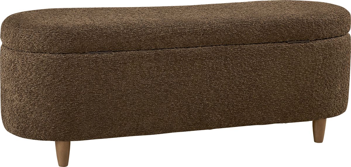 Kristencreek Brown Polyester Fabric Storage Bench | Rooms to Go