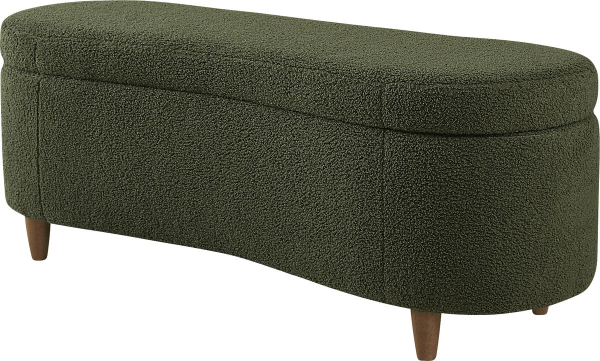 Kristencreek Green Polyester Fabric Storage Bench | Rooms to Go