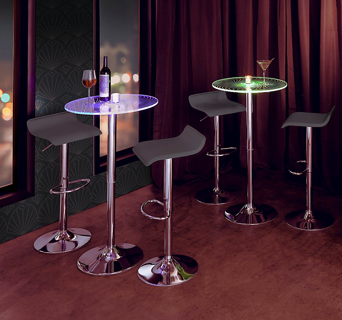 Krystl Chrome Metal 3 Pc Dining Set | Rooms to Go