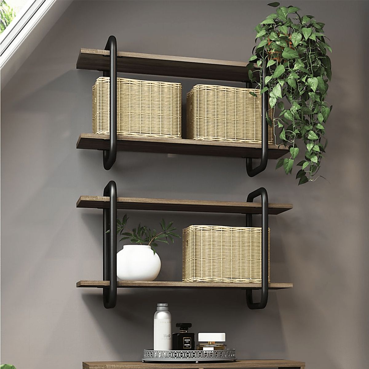 Kulanga Walnut Brown Wall Shelf | Rooms to Go