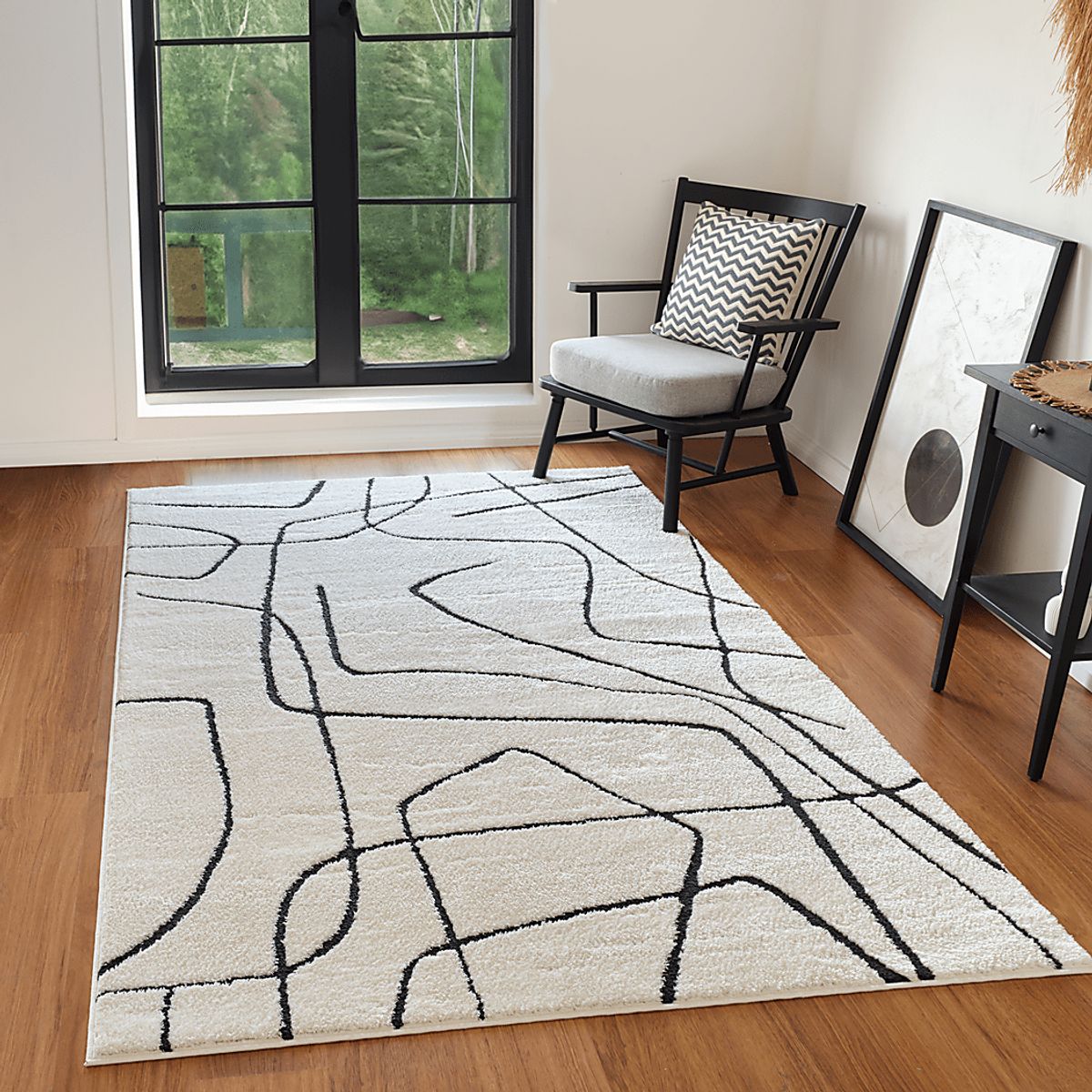 Kulari Black,Ivory Beige,Black Rugs | Rooms to Go